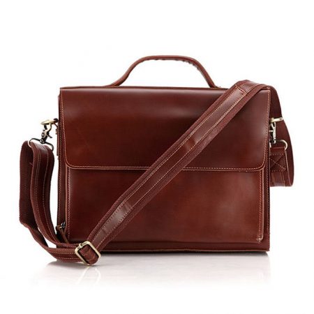 Slim Leather Messenger Bag and Leather Laptop Bag