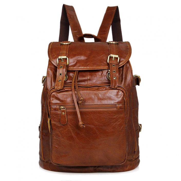 Classic Leather Briefcase Travel Backpack For Men